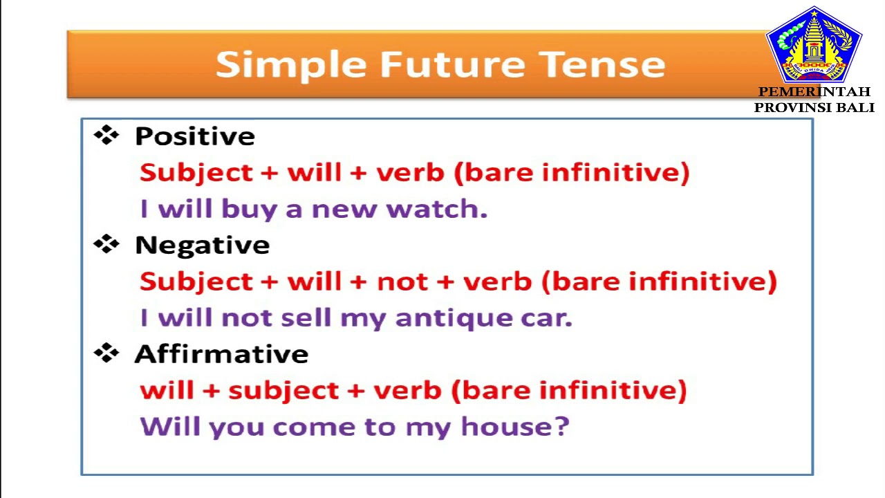 WILL+SIMPLE, WILL+CONTINUOUS, WILL+PERFECT SMA Bahasa Inggris - YouTube