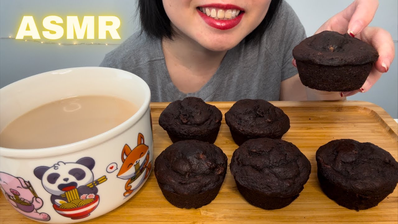 ASMR CHOCOLATE BANANA MUFFINS | HAPPY NATIONAL MUFFIN DAY - YouTube