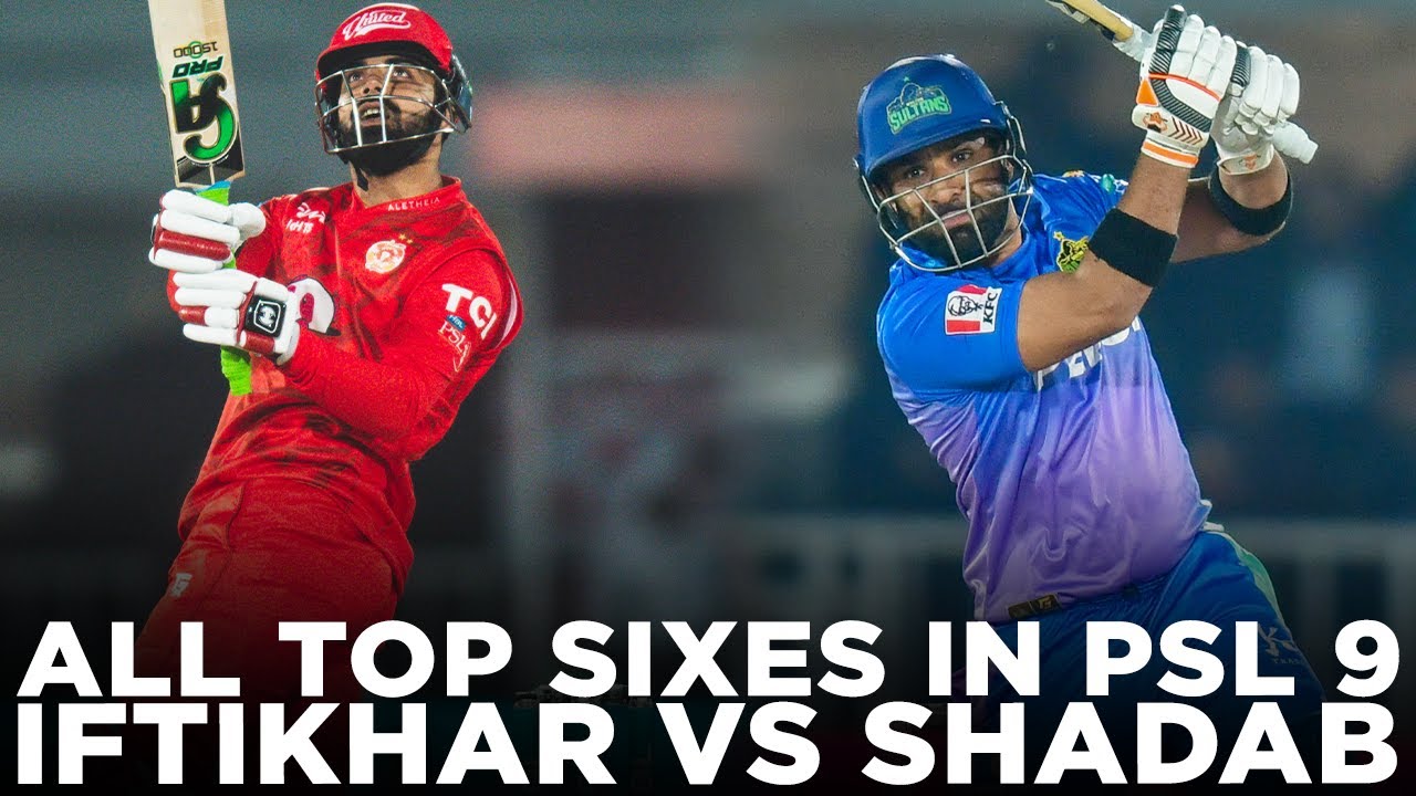 PSL 9 | Iftikhar Ahmed vs Shadab Khan | All Sixes Compilation in HBL PSL 2024 | HBL PSL 9 ...