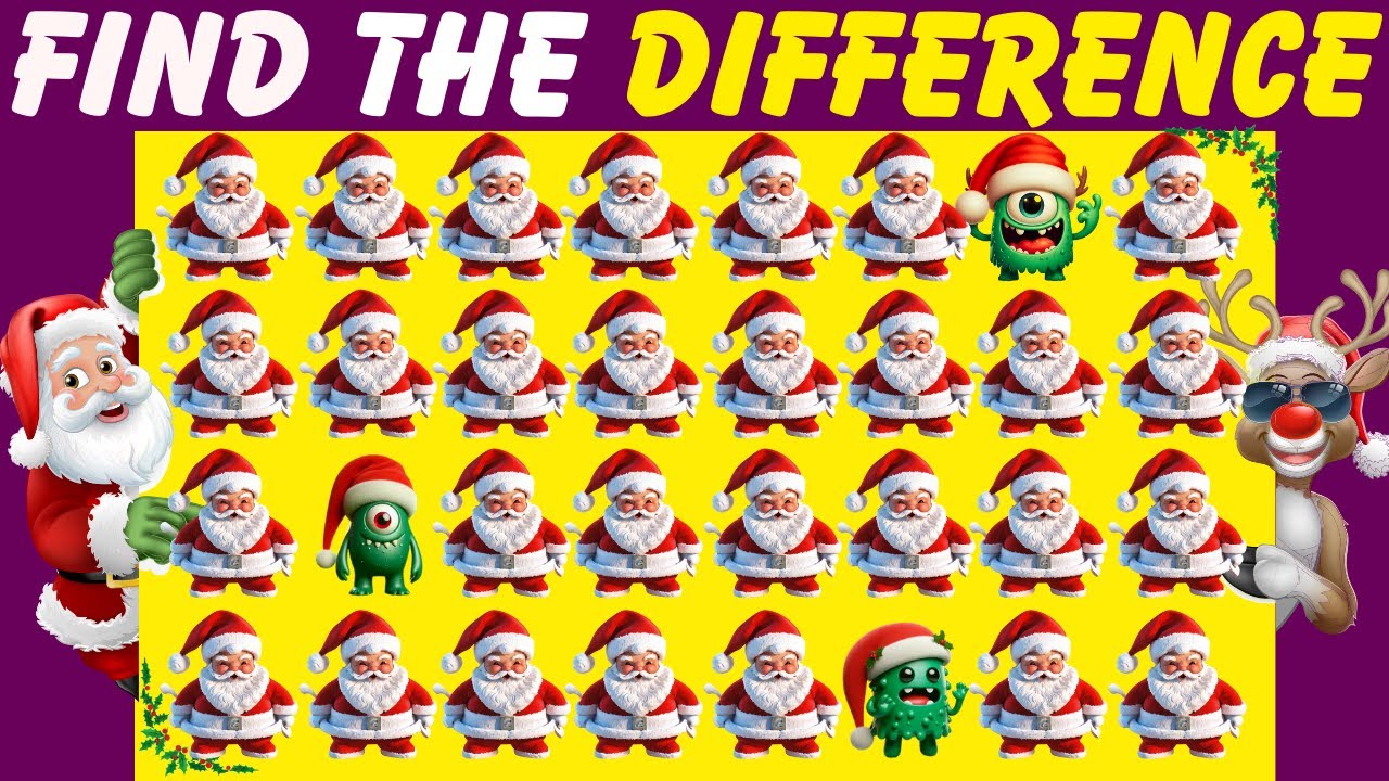 FIND THE ODD EMOJI OUT | Christmas Emoji Quiz| Hard Level | Spot The ...