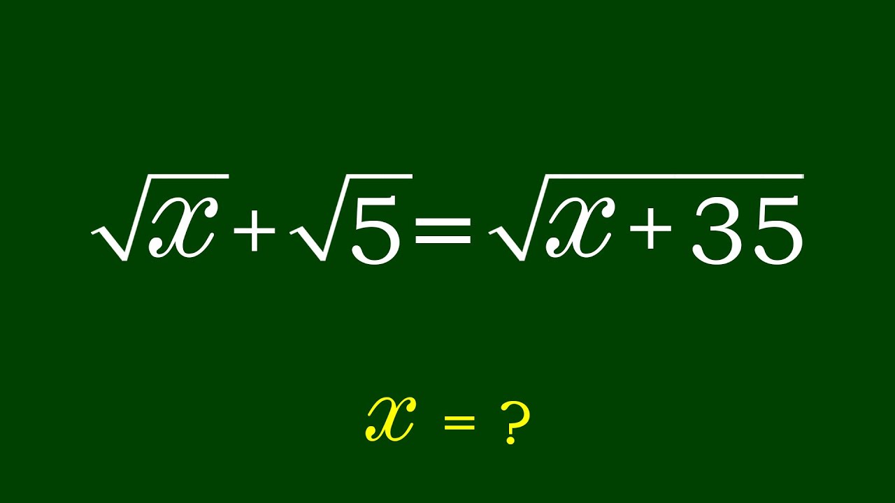 A Nice Algebra Problem | Math Olympiad | Square Root Math Equation - YouTube