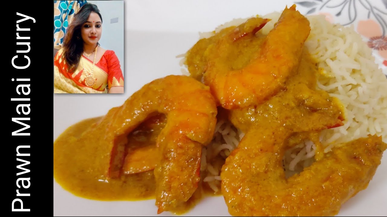 Prawn Malai Curry Recipe | Prawn Malaikari Bengali | Prawn Recipes ...