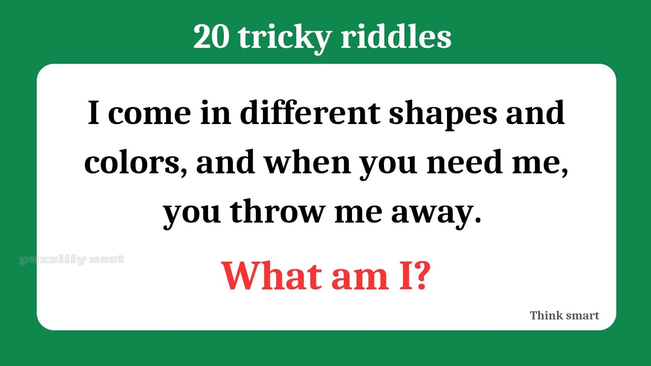 20 Mind-Blowing Riddles That Will Trick Your Brain! - YouTube