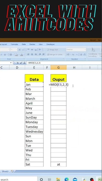 #64 MID Function Easy Explanation | Advance Excel | @AmiitCodes | msofficewithamit - YouTube
