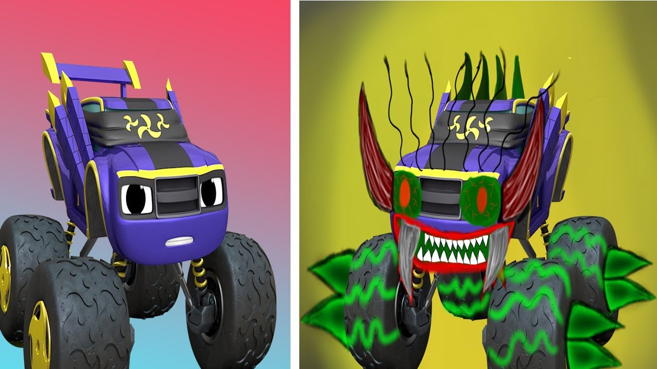 Blaze and The Monster Machines BLACKBELT As Horror Version - YouTube