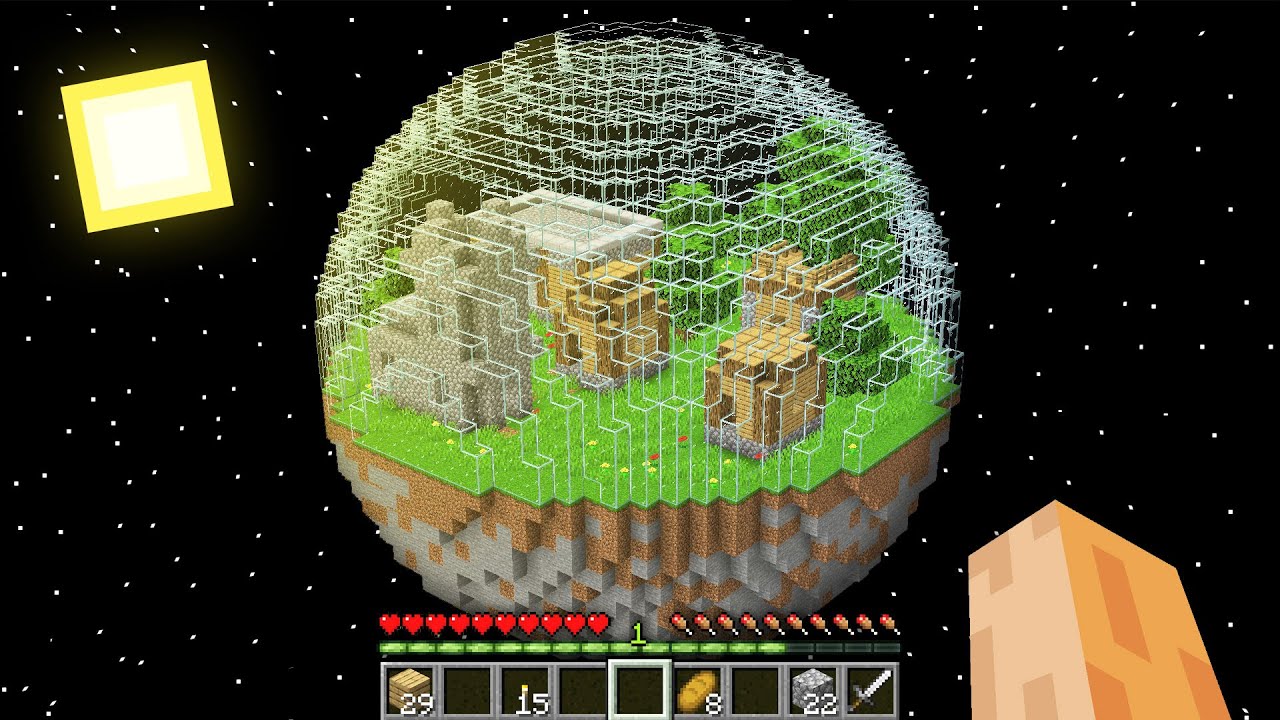 This is rarest SPACE SPHERE VILLAGE ISLAND in Minecraft !!! Glass Dome ...