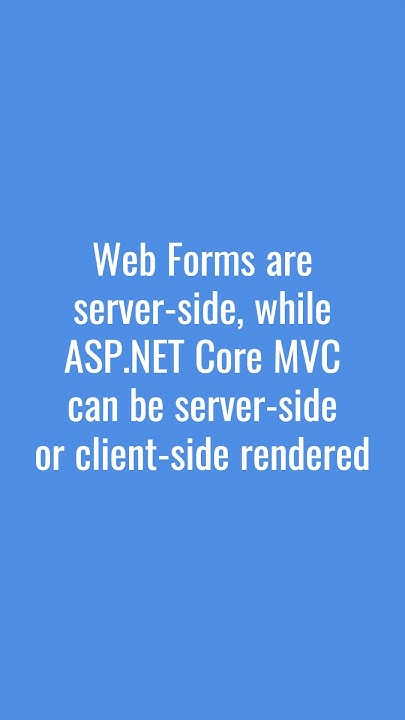 What is the difference between ASP.NET Web Forms and ASP.NET Core MVC #aspnetcore - YouTube