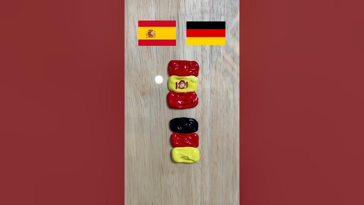 Spain vs Germany flags color mixing asmr #art #shorts #satisfying #asmrsounds #colormixing # ...