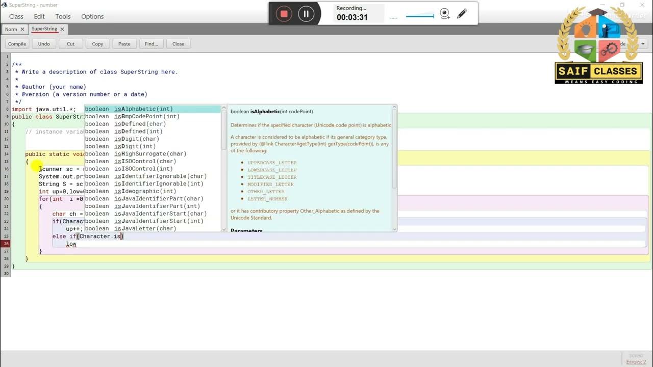 ICSE -X 2025 COMPUTER | Section B - QNo 5 | Super String Program in ...
