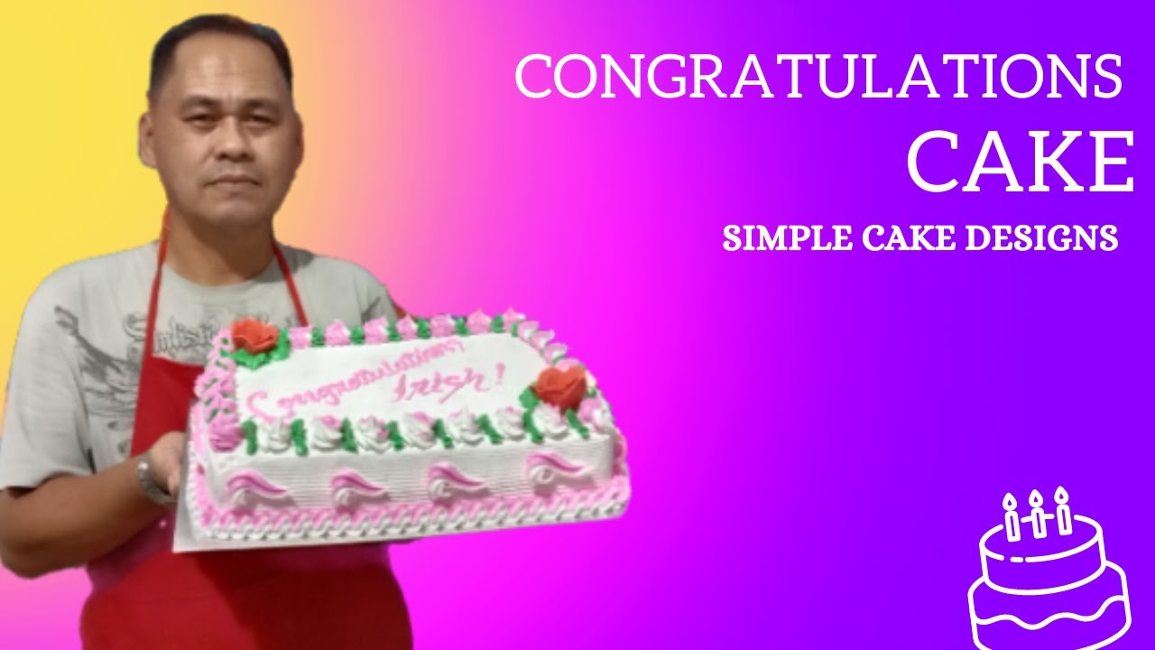 Congratulations Cake || Simple Cake Design - YouTube