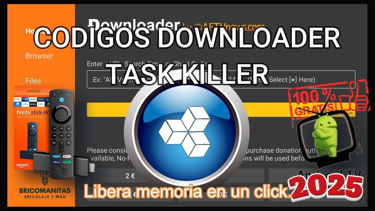 MEJORES CODIGOS DOWNLOADER, CODIGO PARA TASK KILLER,GRATIS.PARA FIRE TV ...