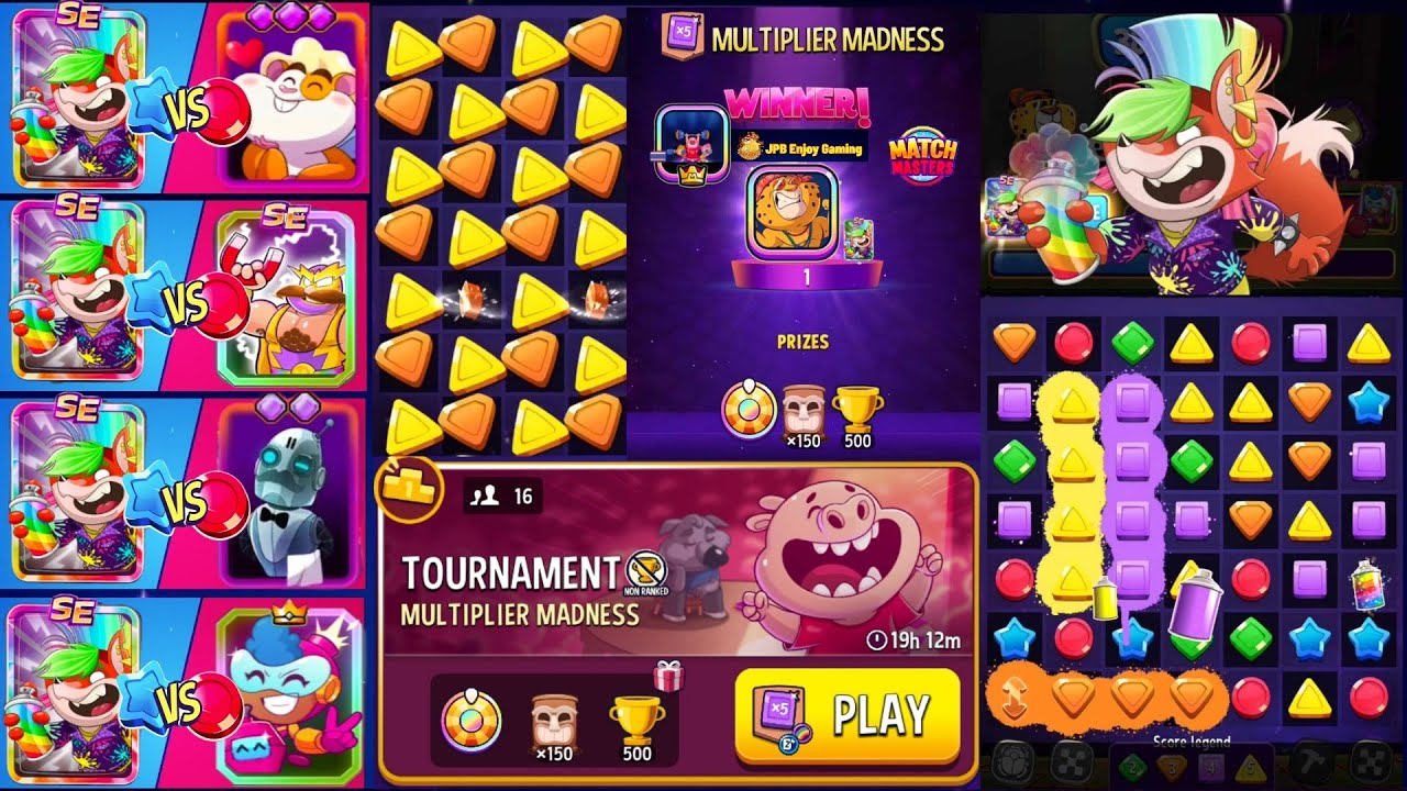 Multiplier Madness+Rainbow Tournament/ Prizes Super Sized/ Match ...
