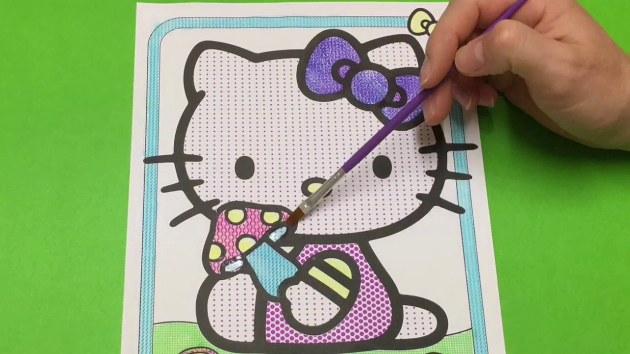 Painting Hello Kitty - Coloring Book Hello Kitty Paint with water Hello ...