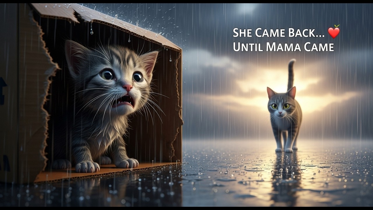 Kitten Lost in Heavy Rain Until Mama Cat Finds Her | ️Emotional Rescue ...