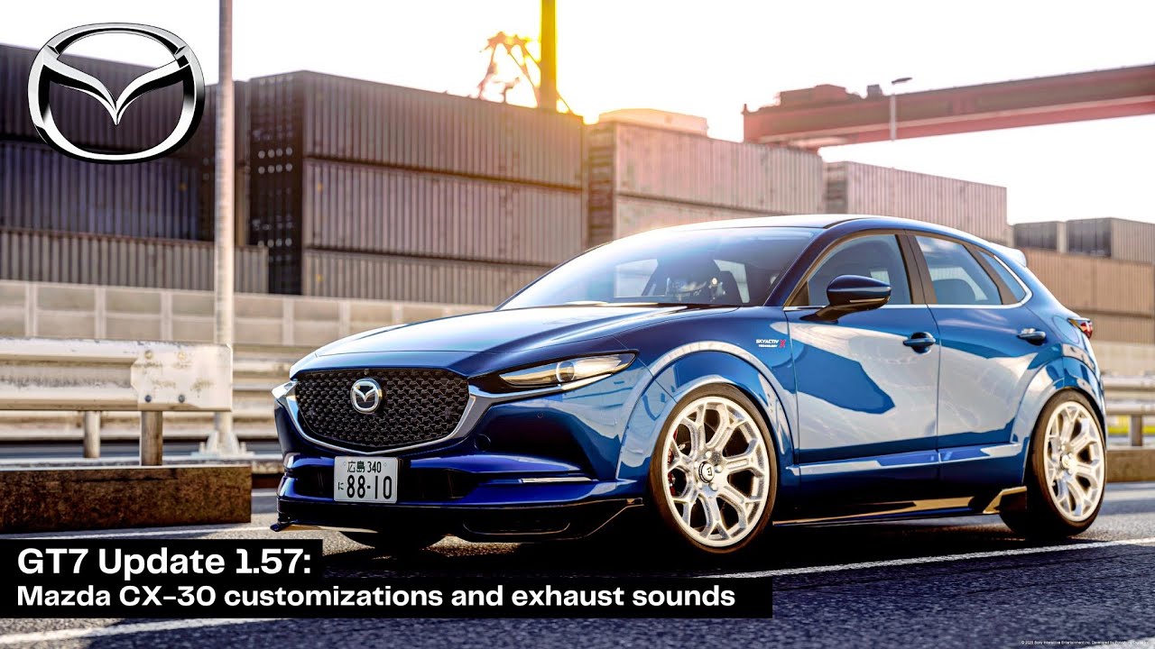 GT7 Update 1.57: Mazda CX-30 customizations and exhaust sounds - YouTube