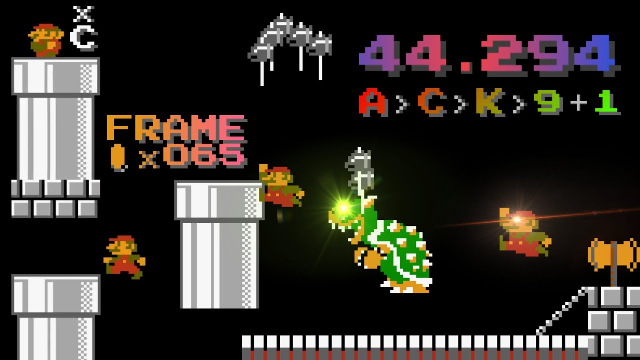 Super Mario Bros. 8-4 IL in 44.294 (8-9 + 1) *FWR* - YouTube