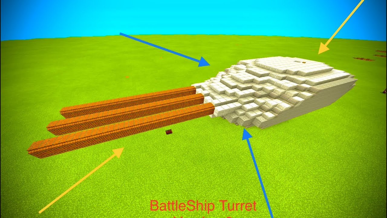 Minecraft Working battleship Turret version 2 - YouTube