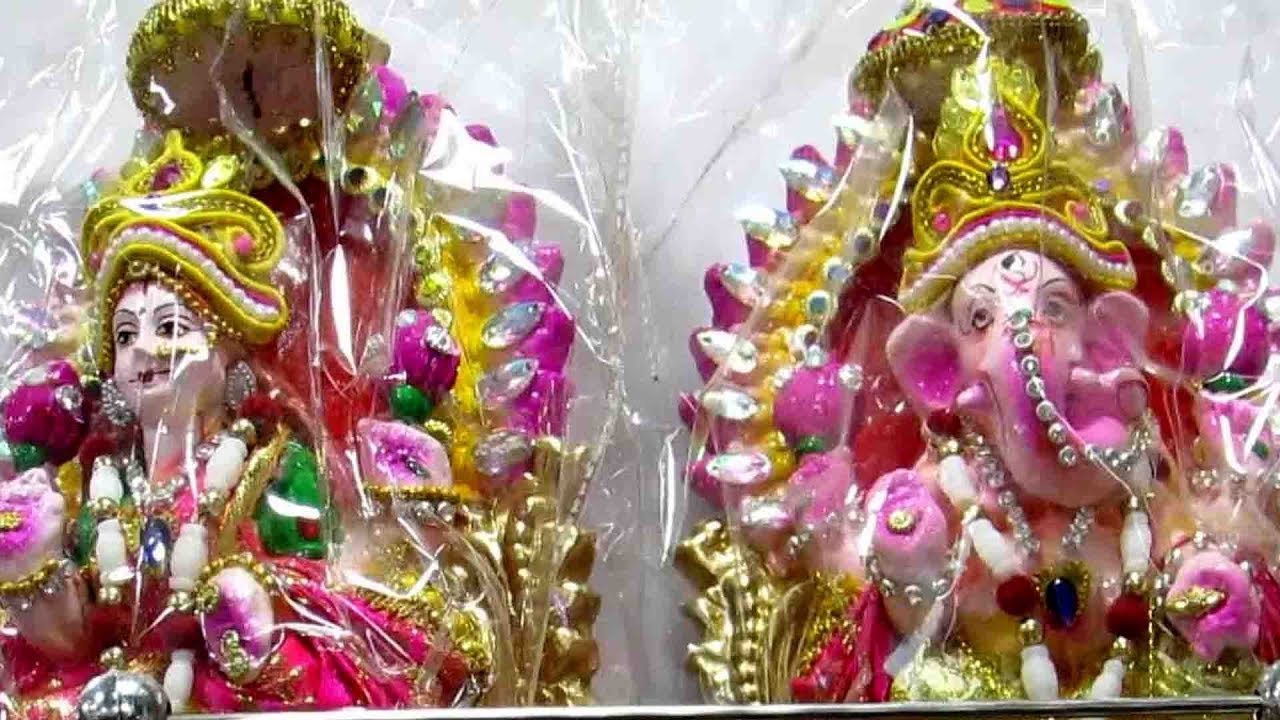 KALI PUJA KOLKATA INDIA 2017 || DIWALI LAXMI GANESH MURTI & DECORATION ...