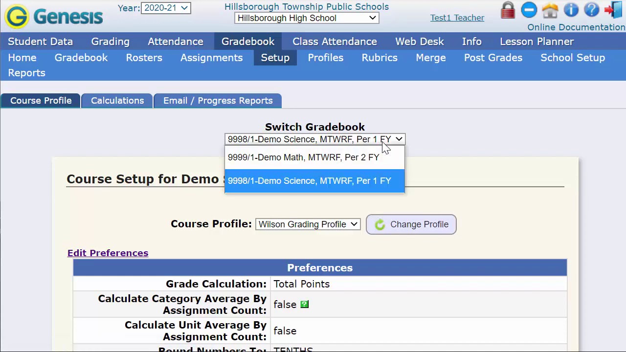 Genesis - Assigning Grading Profile to Courses - YouTube