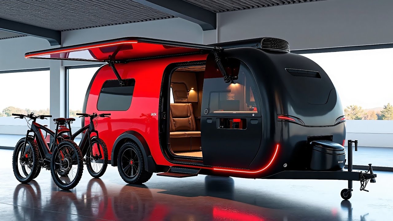 The black and red sleek and modern camper for couples and travelers.🤩 ...