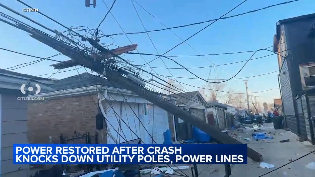 Distracted driver knocks over 3 electrical poles in SW Side alley: CPD ...