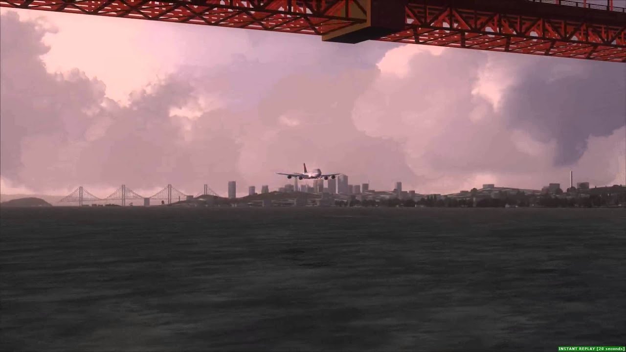 Awesome! Flying under the Golden Gate Bridge [DELTA 747-8i] - YouTube