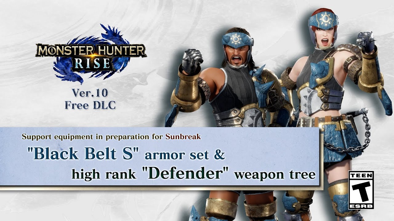 Monster Hunter Rise - Black Belt S Armor and High Rank Defender Weapon ...