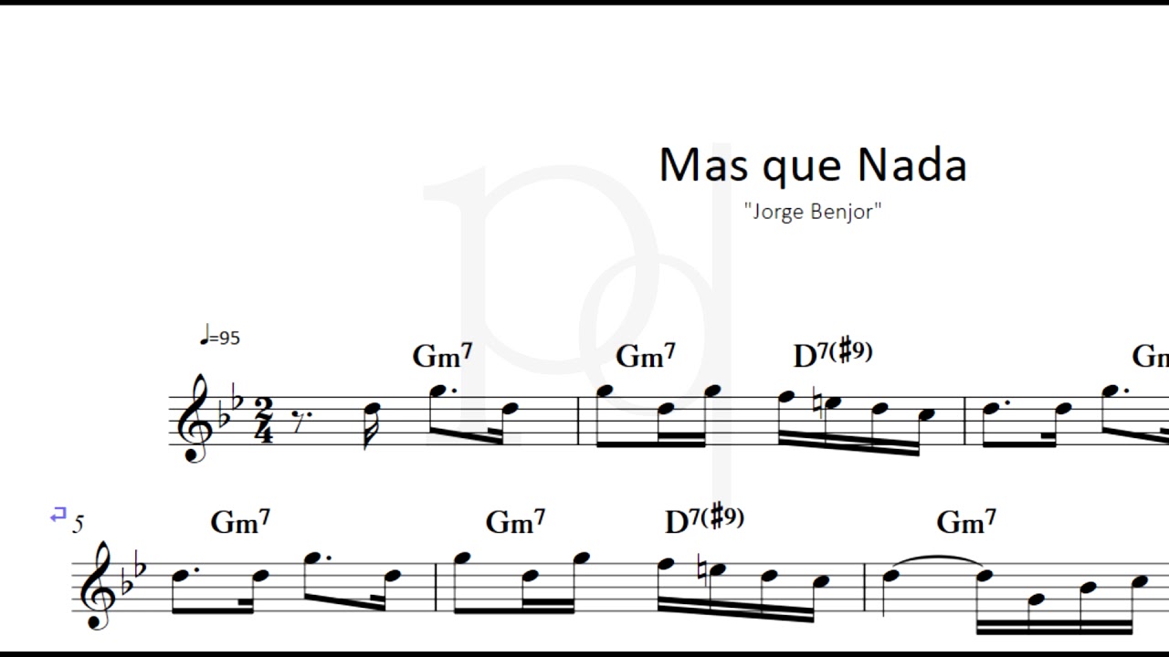 Mas que Nada - Jorge Benjor | Partitura - YouTube