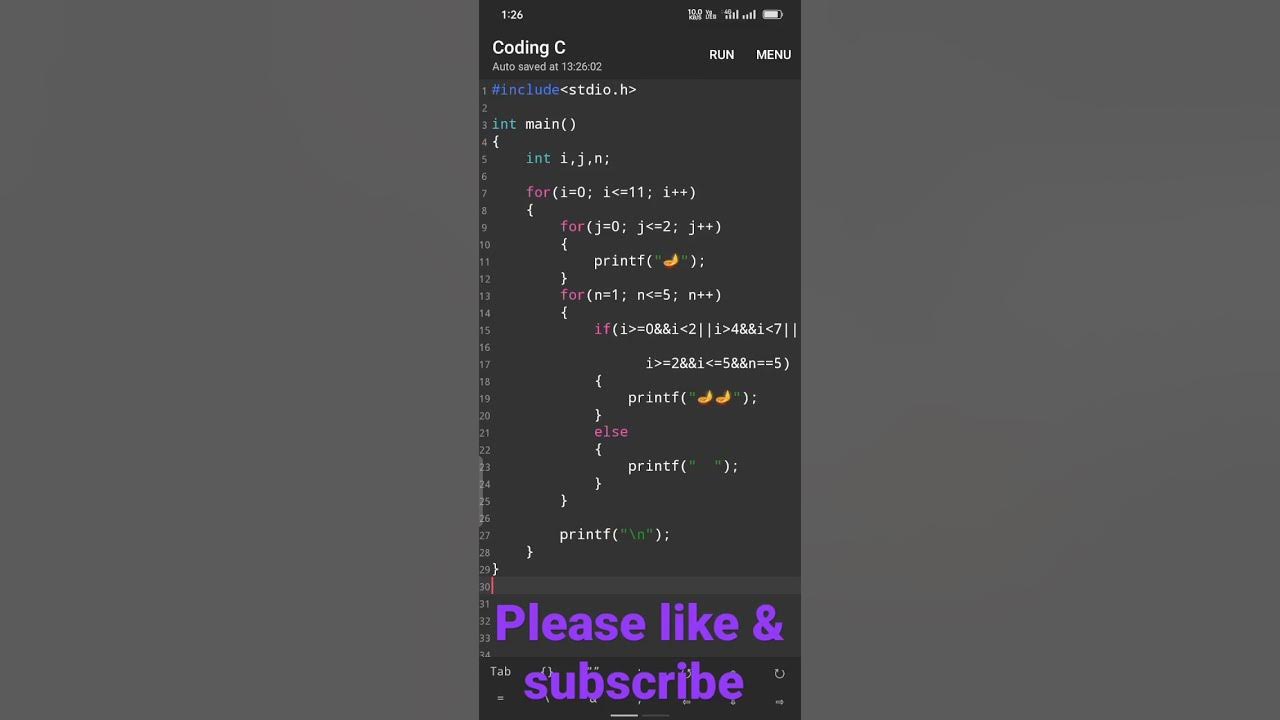 P pattern of 🪔 in c program |c programming |#shorts #cprogramming #coding - YouTube