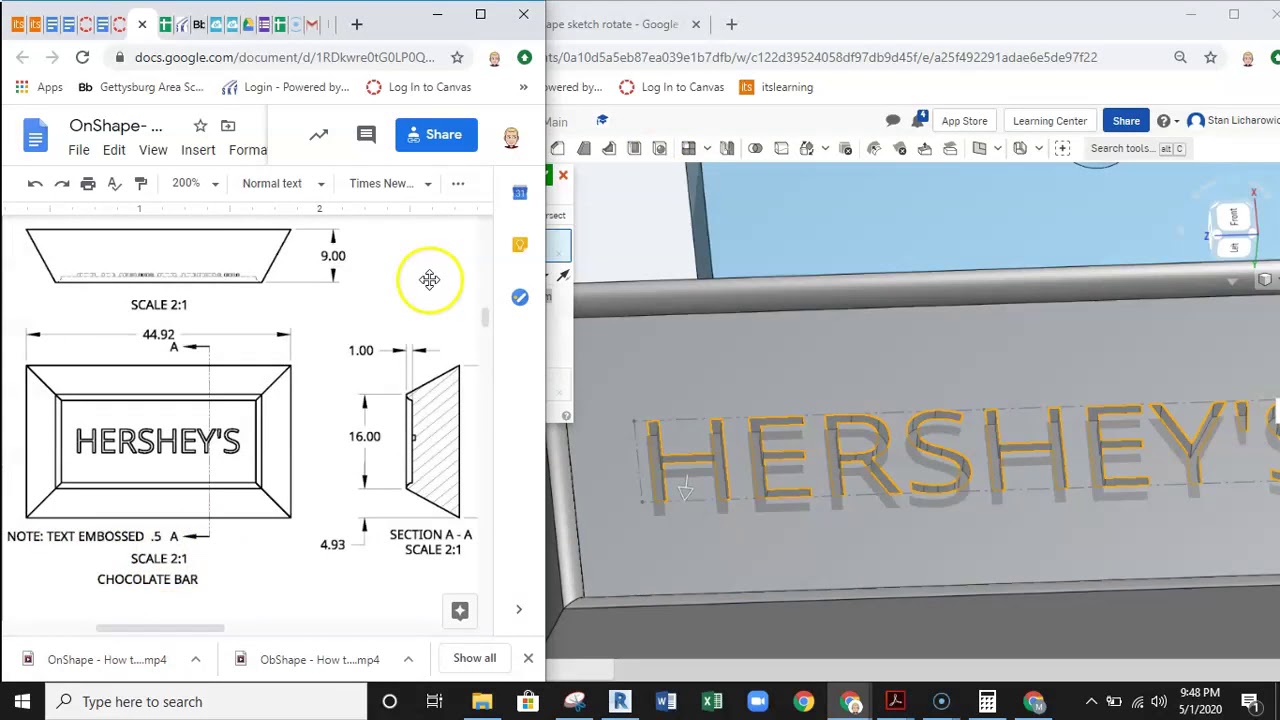 OnShape - Create the HERSHEY Bar and Marshmallow- Reposition the ...