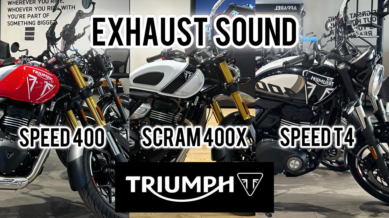 Exhaust sound of Triumph Speed 400 my25 vs Scrambler 400x vs Speed T4 ...