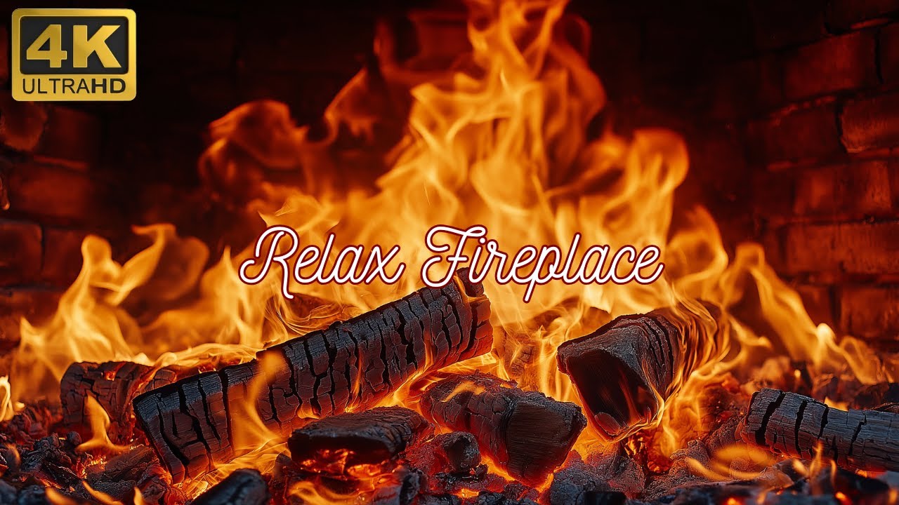 12-Hour Fireplace Relaxation | 4K HD Video with Fire Sounds for Sleep ...
