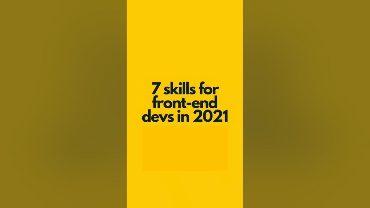 7 skills for front end devs in 2021#frontend #websites #wordpress # ...