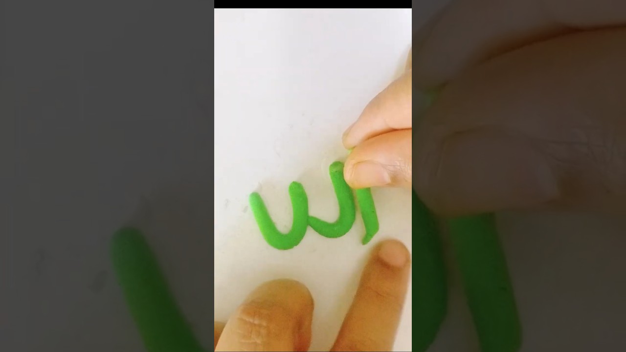 Allahu calligraphy with super clay #shortsfeed #trending#clay # ...