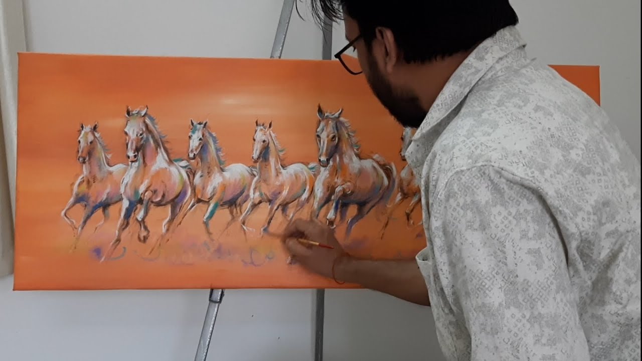 running horse painting tutorial - YouTube