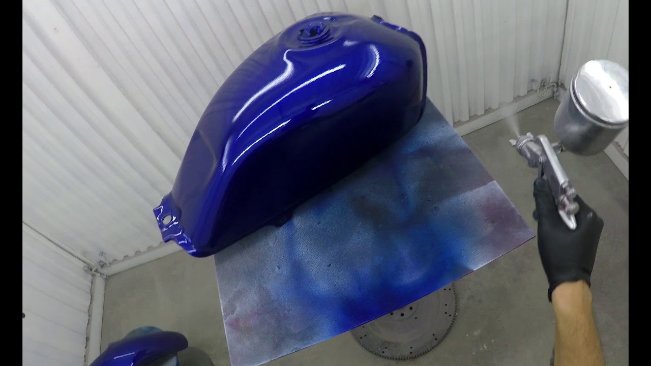 Pintando tanque y guardabarro de Honda Eco100, azul perlado - YouTube