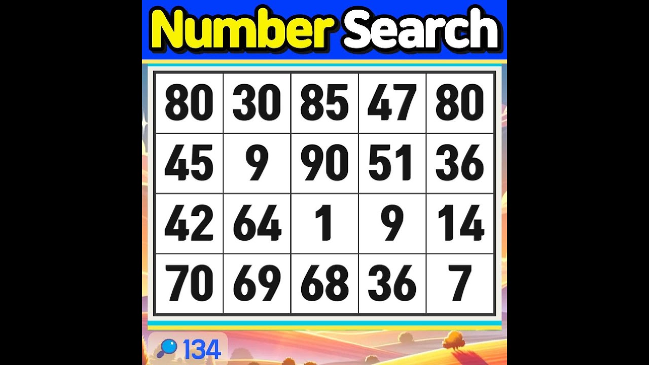 NumberSearch. Are you ready to get a perfect score?【Memory | brain game ...