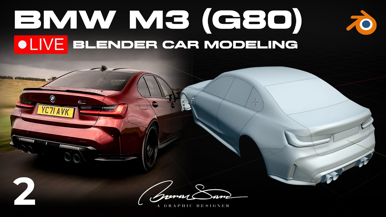 Blender Car Modeling - BMW M3 Competition xDrive (G80) - YouTube