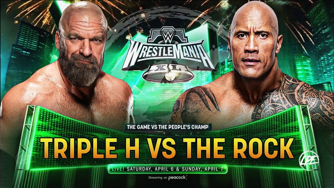 H Triple Vs The Rock Wrestlemania