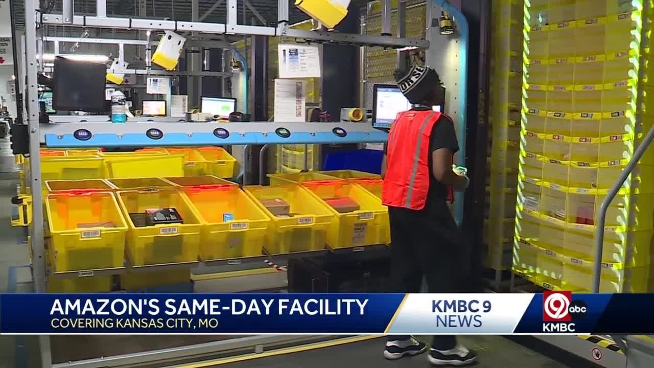 Amazon debuts new same-day facility in Kansas City - YouTube