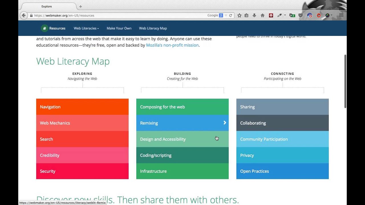 Exploring Webmaker's new Web Literacy resources section (June 2014 ...