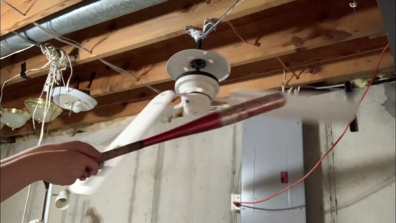 Smashing a ceiling fan pt2 - YouTube