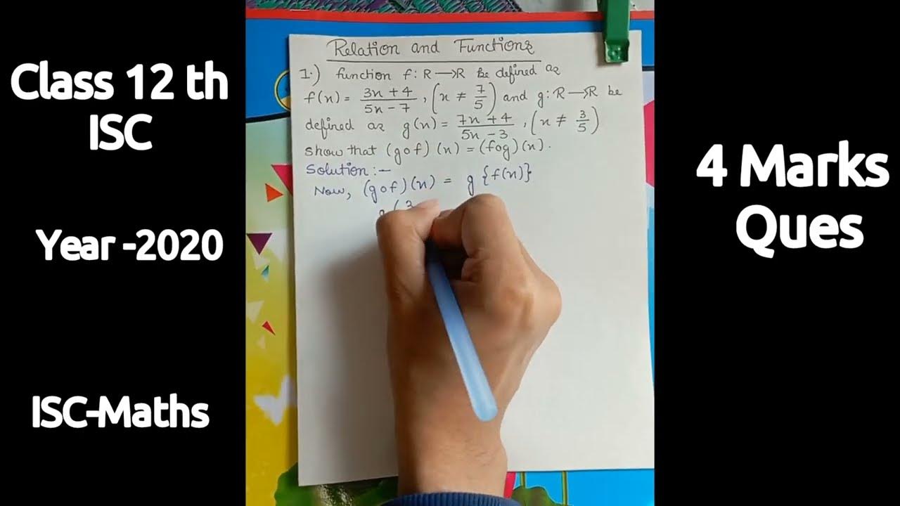 Class 12 th Relation & Functions|| Most Important 4 Marks Question|| Board exam #youtube#boards ...