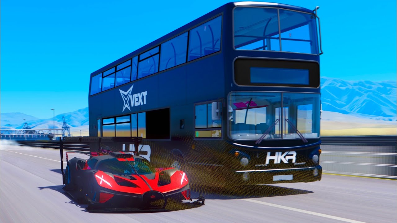 4 Million HP Monster Bus vs Bugatti Bolide GTR at Special Stage Route X ...