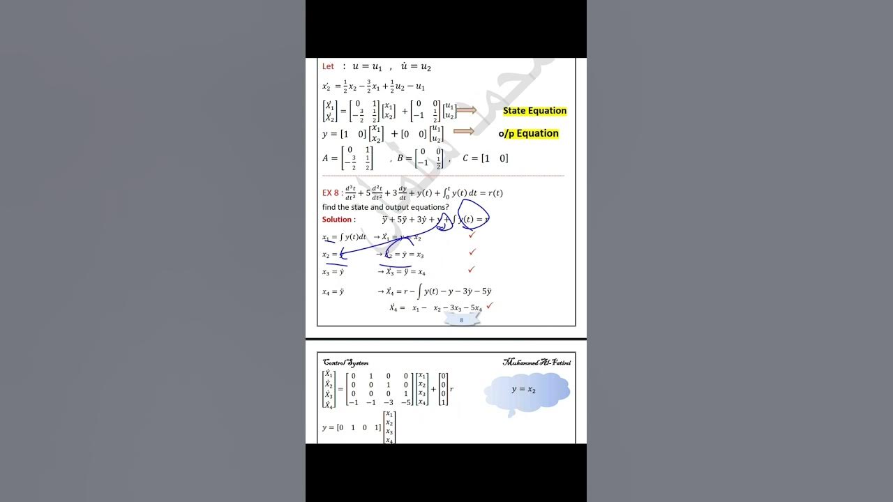control system . state space .lecture 1 part (4) - YouTube