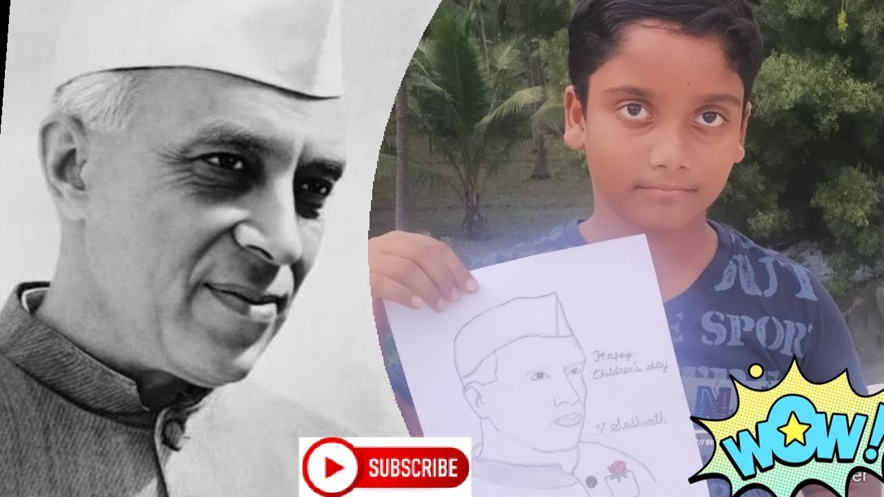Jawaharlal Nehru drawing in easy steps - YouTube