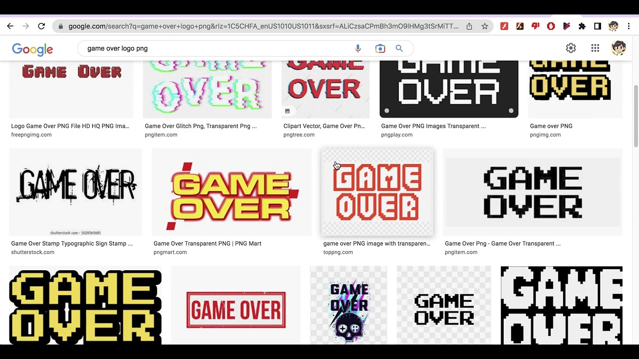 Game over logo png images - YouTube