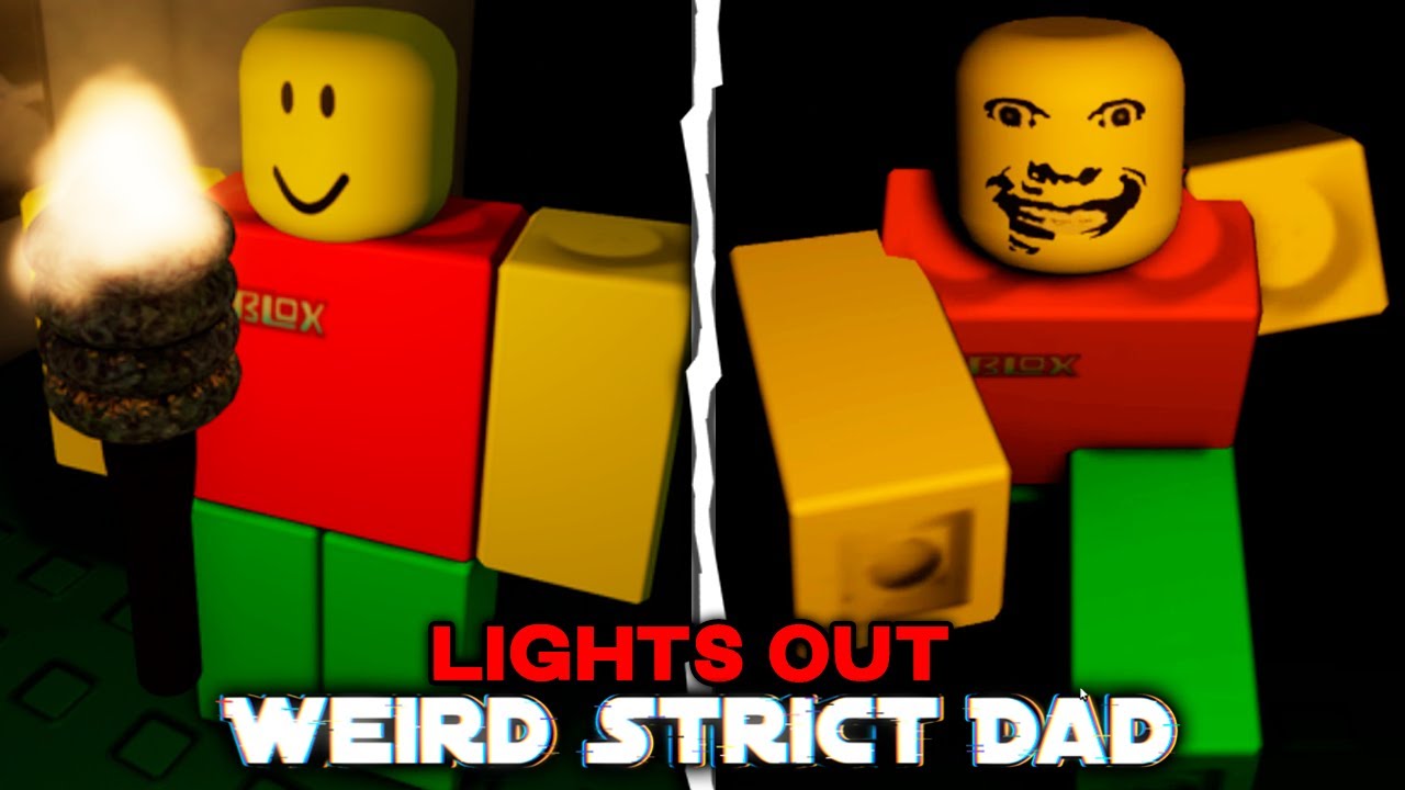 Weird Strict Dad - LIGHTS OUT - (Full Walkthrough) - Roblox - YouTube