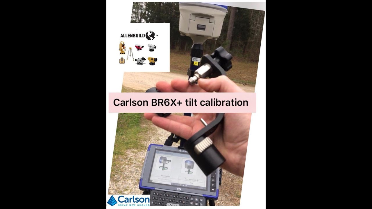 Calibration of Carlson BRX6+ GPS head/batteries for tilt mode - YouTube