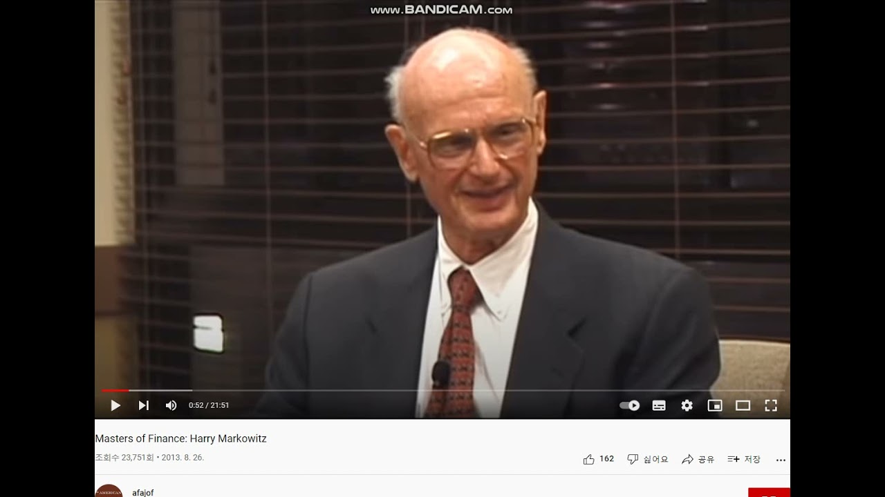 20211216 Harry Markowitz (the Portfolio theory) - YouTube